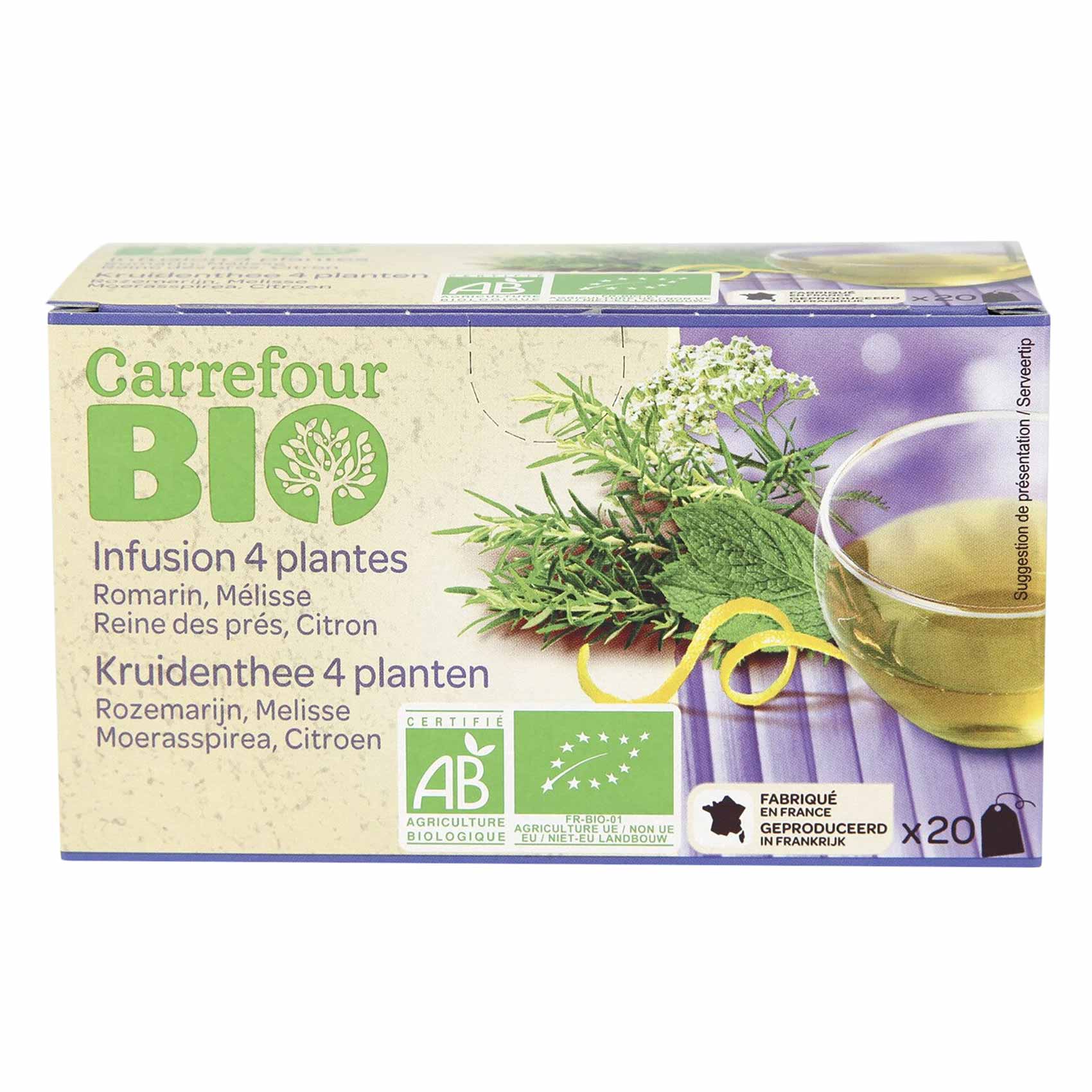 Buy Carrefour Bio 4 Plants Infusion Tea 30GR Online | Carrefour Lebanon