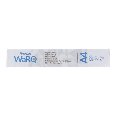 Buy Premium Warq Office Paper 80 gsm 2.60 kg 210 x 297 500 Sheet Online ...