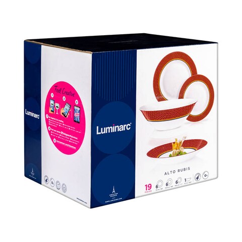 Buy LUMINARC ALTO RUBIS DINNER SET 19P Online | Carrefour Egypt
