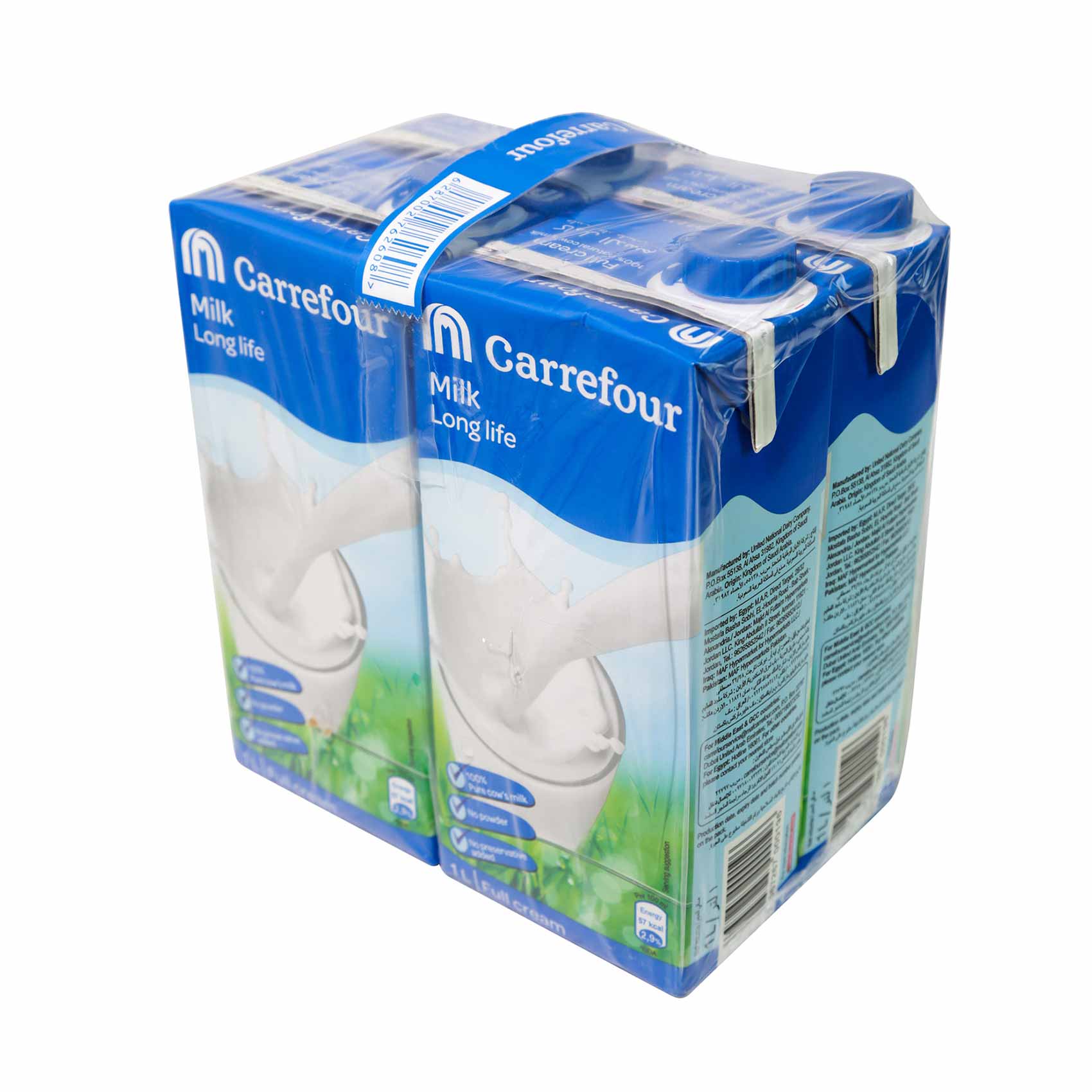 Buy Carrefour Full Fat UHT Milk 1L Pack of 4 Online | Carrefour KSA