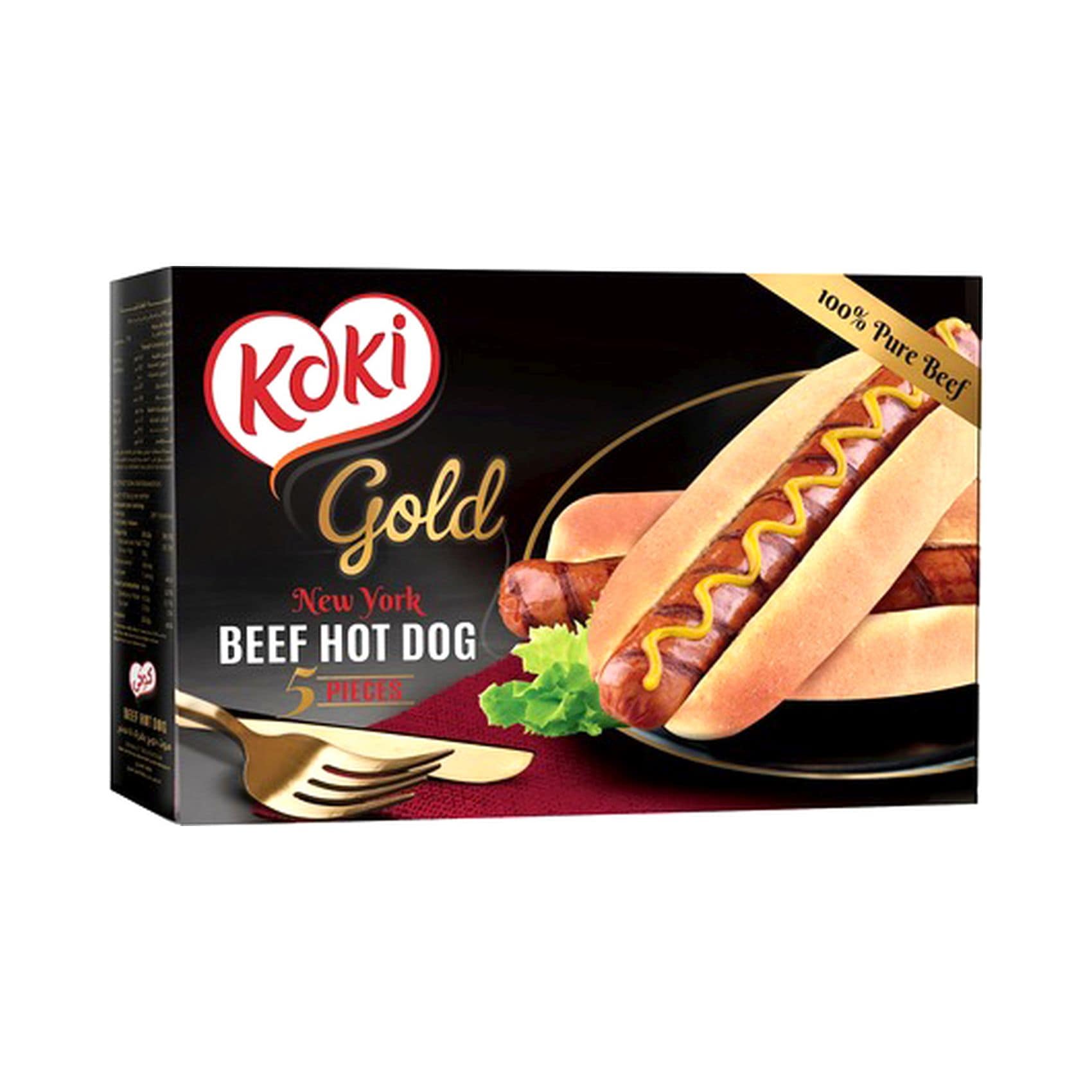 Buy Koki Gold Beef Hot Dog - 5 Count Online | Carrefour Egypt
