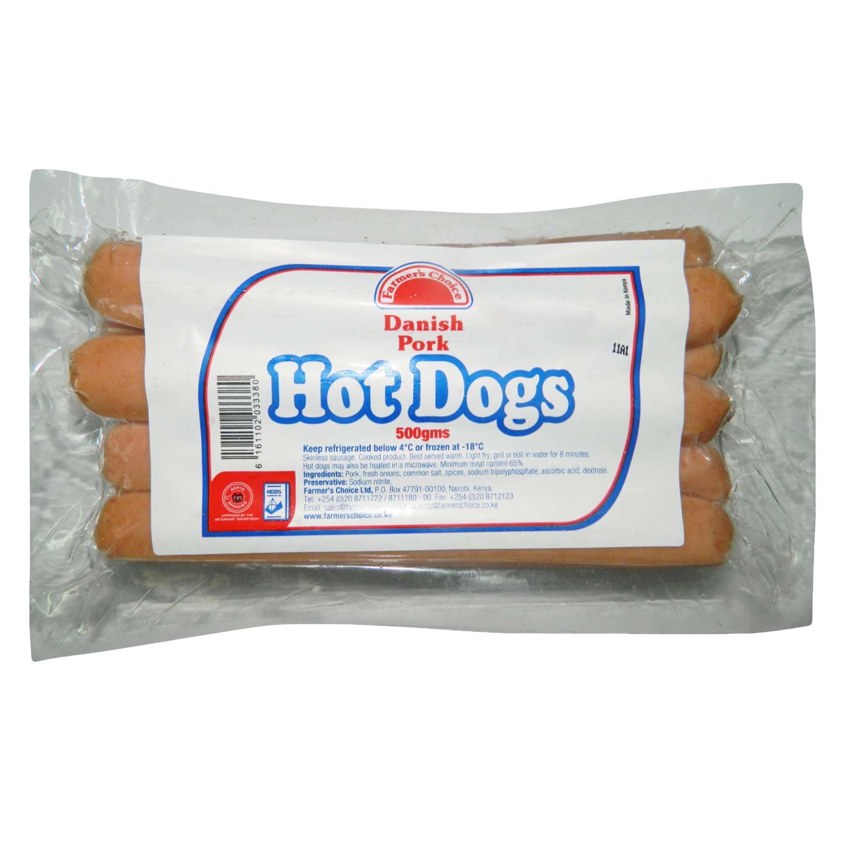 Farmers Choice Danish Pork Hot Dogs 500g