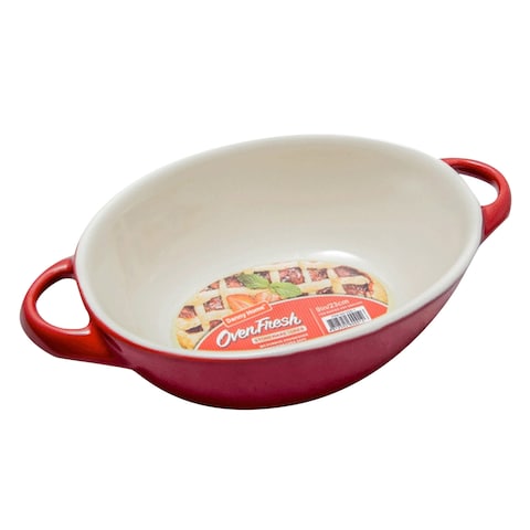 Buy Danny Home 1030-1 Ceramic Bakeware Dish 9 Inch Red/Cream Online ...