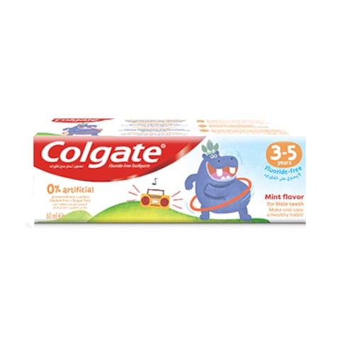 Colgate 0 % Artificial Mint Flavour Fluoride Free Kids Toothpaste For 3 ...