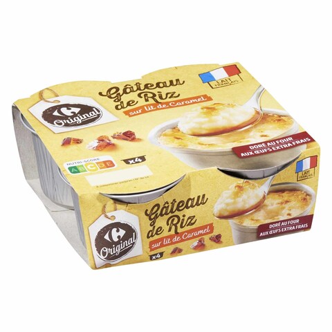 Buy Carrefour Original Caramel Dessert Rice Cake 100g x Pack of 4 ...