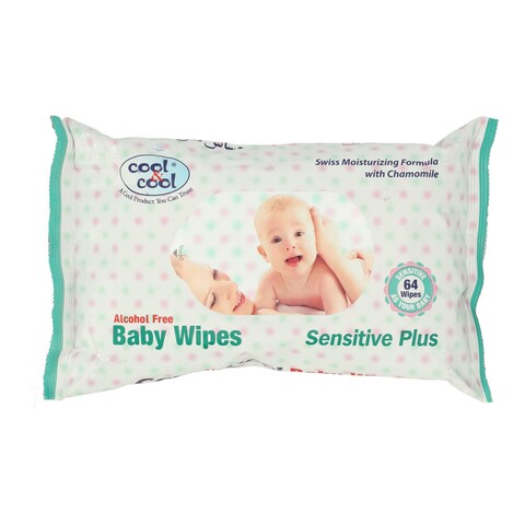 Buy Cool & Cool Baby Alcohol Sensitive Plus Wipes 64 Sheets Online ...