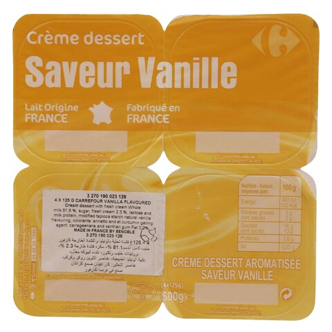 Buy Carrefour Classic Vanilla Dessert Cream 125g x Pack of 4 Online ...