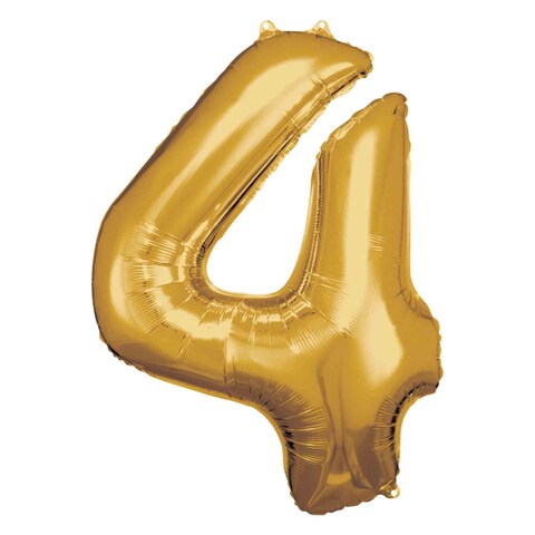 Buy Number 4 Foil Balloon Gold Online | Carrefour Kenya