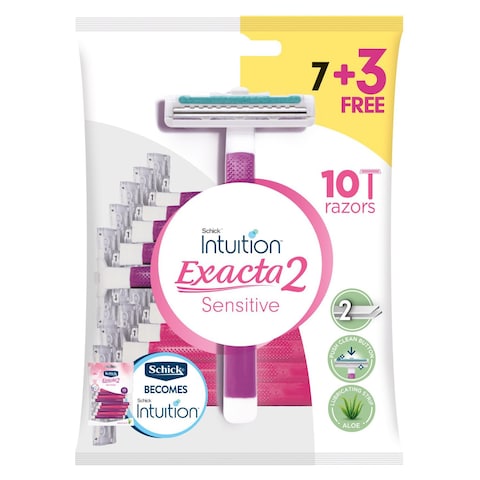 Schick Exacta 2 Sensitive Disposable Razor Green 10 PCS price in UAE ...