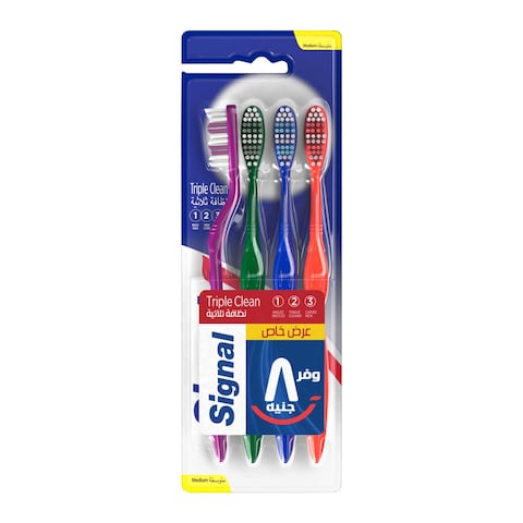 Buy Signal Toothbrush Triple Clean - 4 Brushes Online | Carrefour Egypt