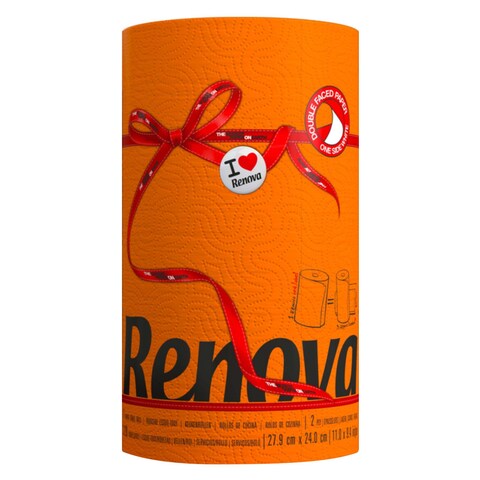 Renova 2 Ply Kitchen Towel Roll Orange 120 Sheets Online | Carrefour Jordan