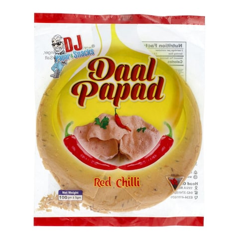 Buy DJ DALL PAPAD RED CHILLI 100GM Online | Carrefour Pakistan