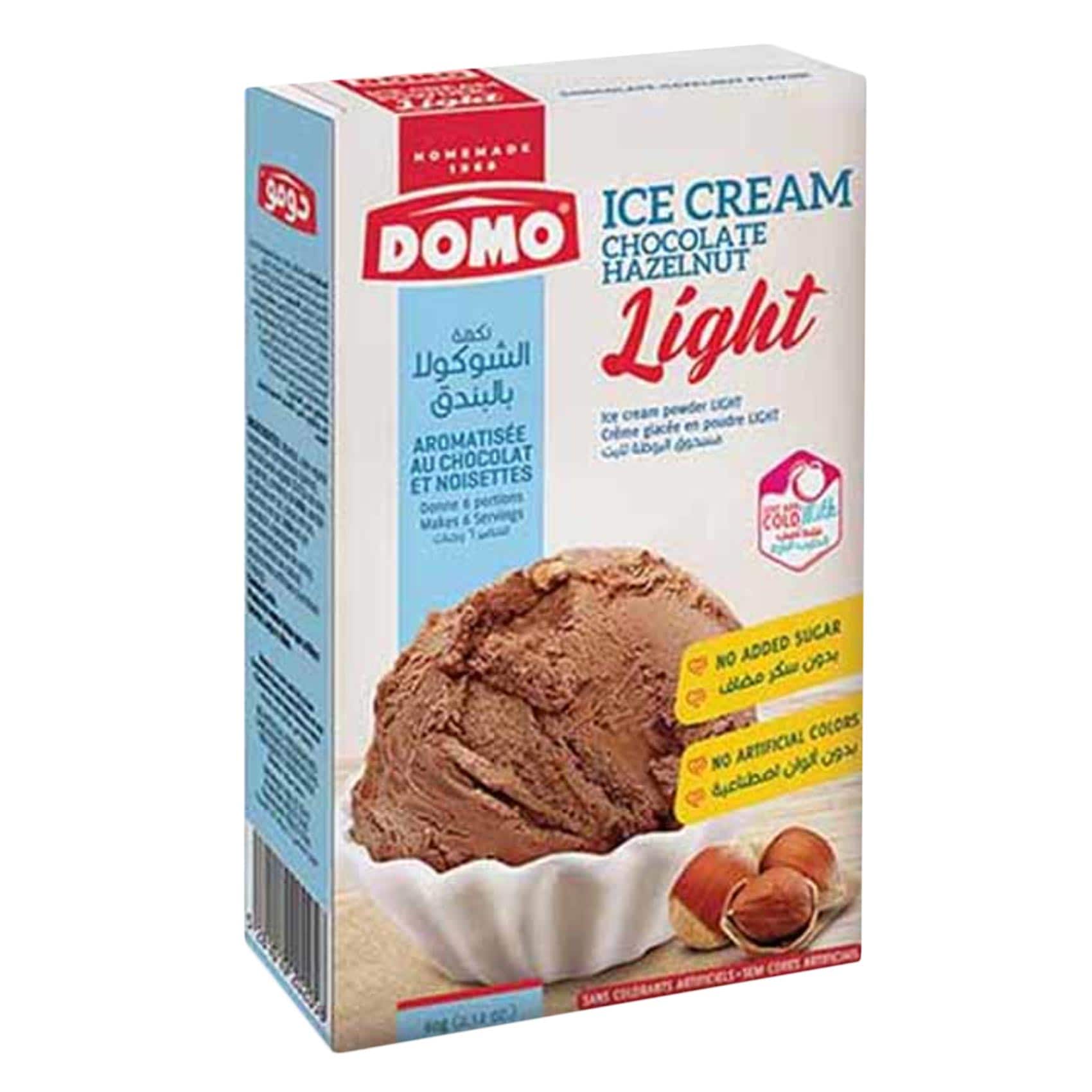 Buy Domo Light Chocolate Hazelnut Ice Cream Powder 60g Online ...