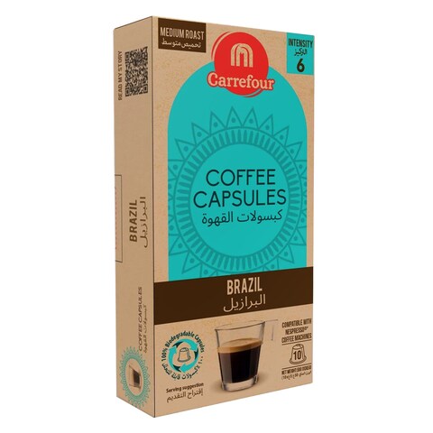 Buy Carrefour Brazil Medium Roast Coffee Capsules 10 Pieces Online ...