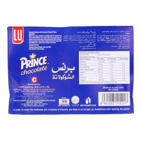 Buy LU Prince Chocolate Sandwich Biscuits 8 Half Rolls Online ...