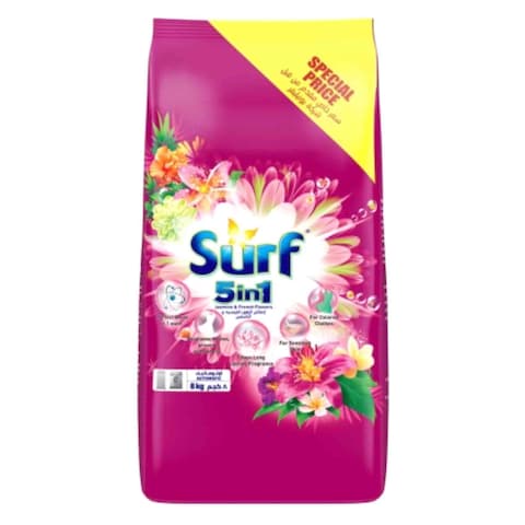 SURF 5 IN 1 AUTOMATIC DETERGENT POWDER 8KG price in Kuwait | Carrefour ...