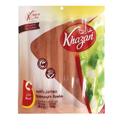 Khazan Jumbo Beef Sausages 500g price in Kuwait | Carrefour Kuwait ...
