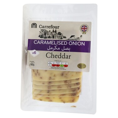 Buy Carrefour Caramelised Onion Flavoured Cheddar Cheese Slices 160g ...