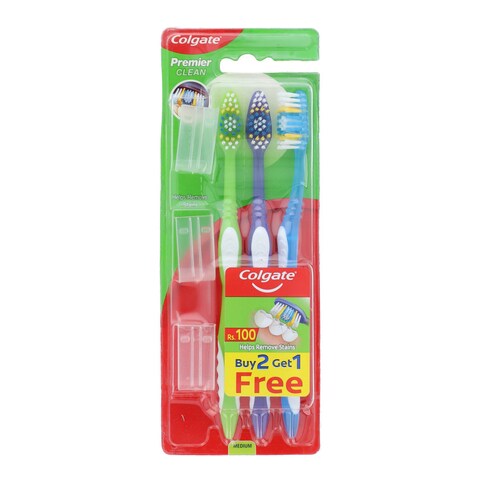 Buy Colgate Premier Clean Triple Pack Toothbrush Medium Online ...