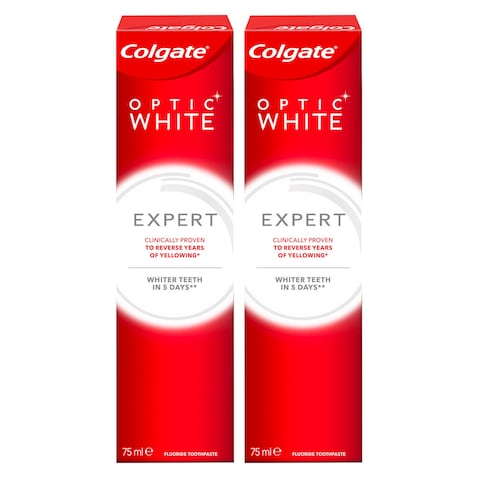 Colgate Optic White Expert Whitening Toothpaste White 75ml Pack of 2 ...