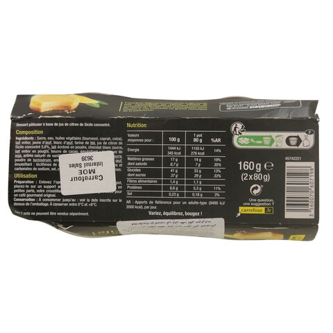 Buy Carrefour Tart Lemon Sicily 80g x Pack of 2 Online | Carrefour UAE