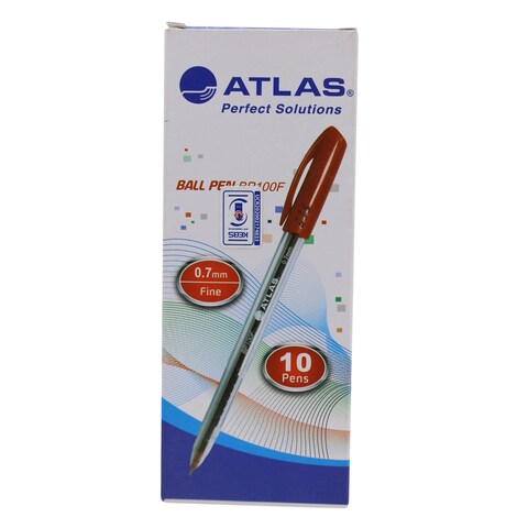 Buy ATLAS BALL PEN 0.7MM FINE BX=10 RED Online | Carrefour Kenya