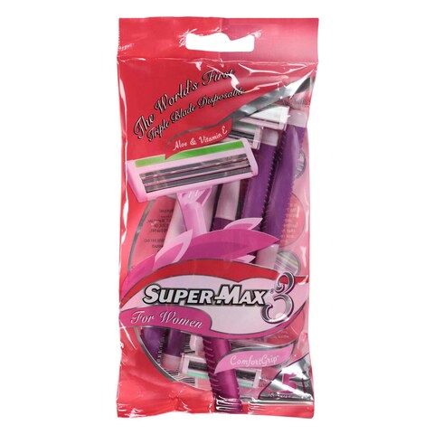 Buy Supermax Comfortable Triple Blade Disposable Razor 5 Pieces Online ...