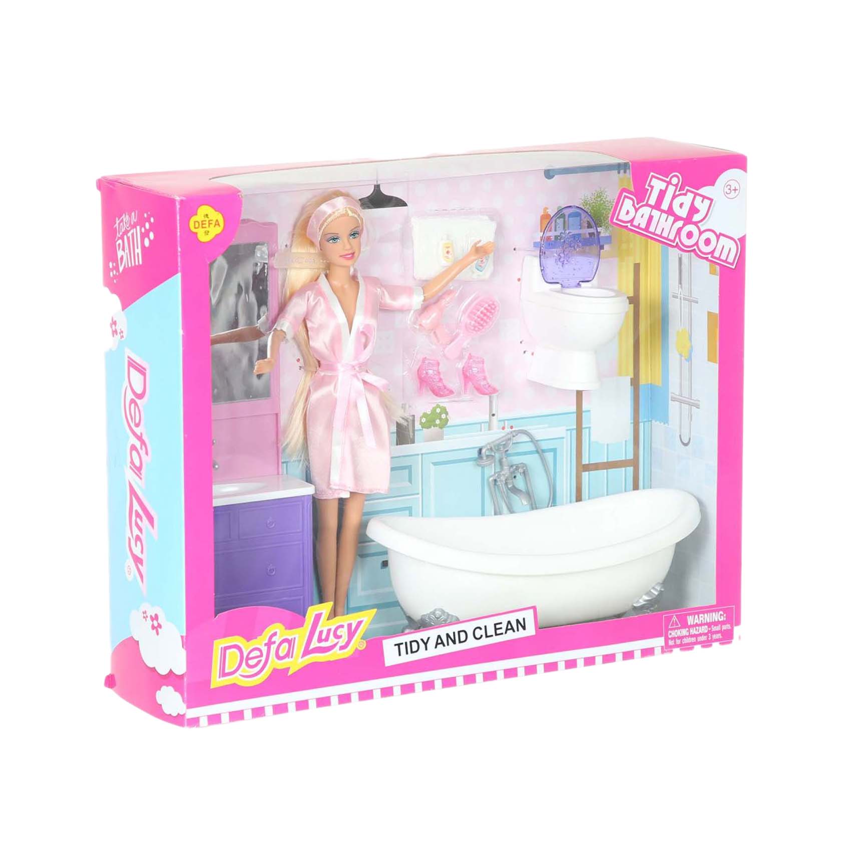 Buy Defa Lucy Doll with Bathroom Accessories Online | Carrefour Egypt