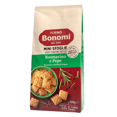 Buy Forno Bonomi Sfolier Rosemary And Black Peper Mini Bites Biscuits ...