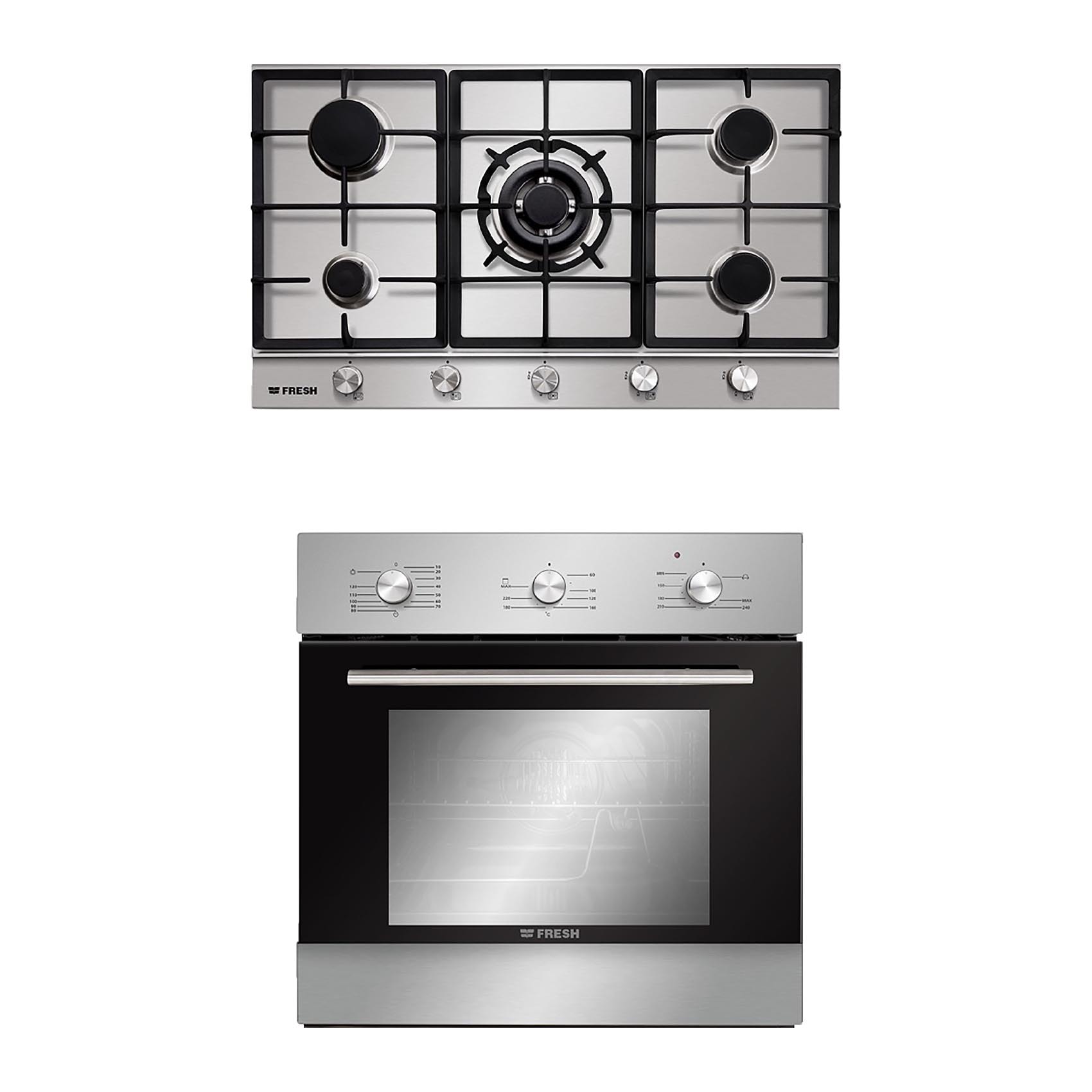 Buy Fresh Built-In Gas Cooker - 5 Burners - 90 Cm + Fresh GEOFR60CMS ...