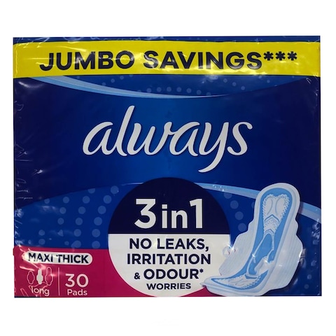 Buy Always 3In1 Maxi Thick Long 12 Sheets Online | Carrefour Lebanon