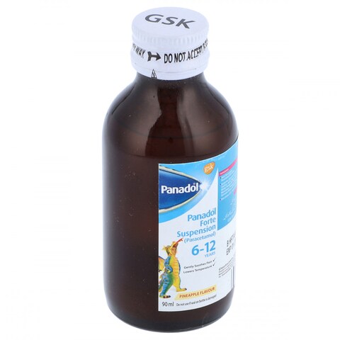 Buy Panadol Forte Suspension 6-12 Years Pineapple Flavour 90ml Online ...