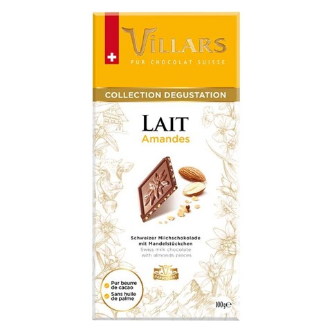 Buy Villars Roasted Almonds Milk Chocolate Bar 100g Online | Carrefour ...