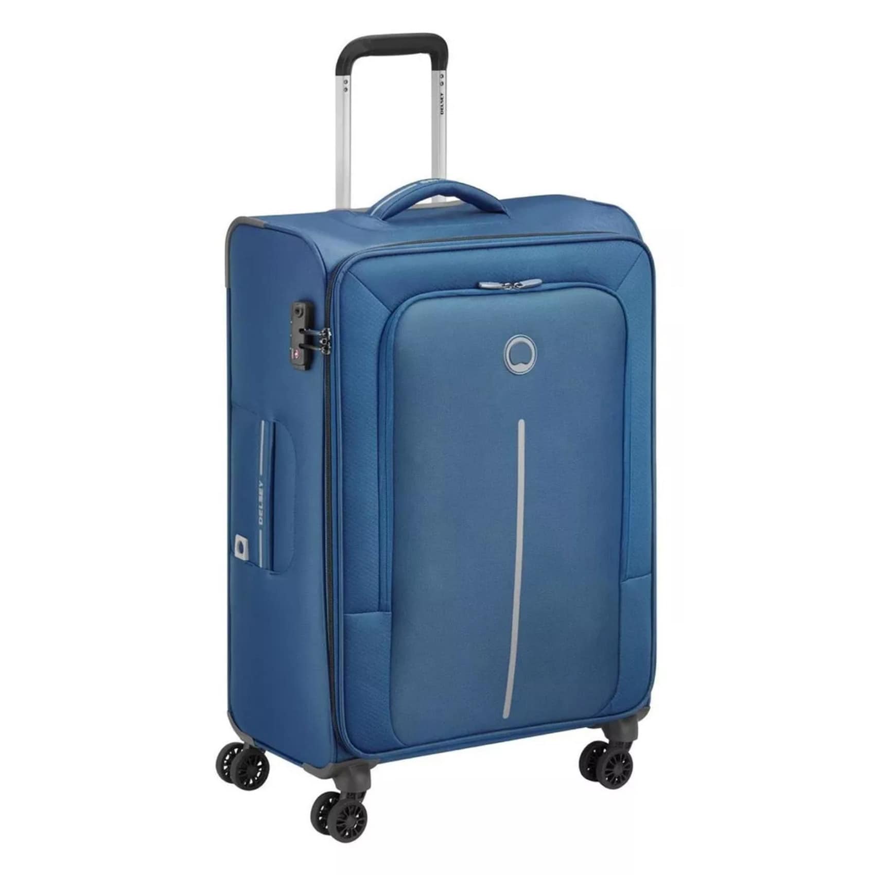 Buy Delsey Caracas 82cm Softcase 4 Double Wheel Trolley Blue Online ...
