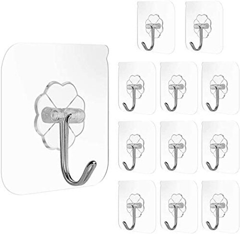 Generic Adhesive Hooks Heavy Duty 4lb(Max) Transparent Traceless ...