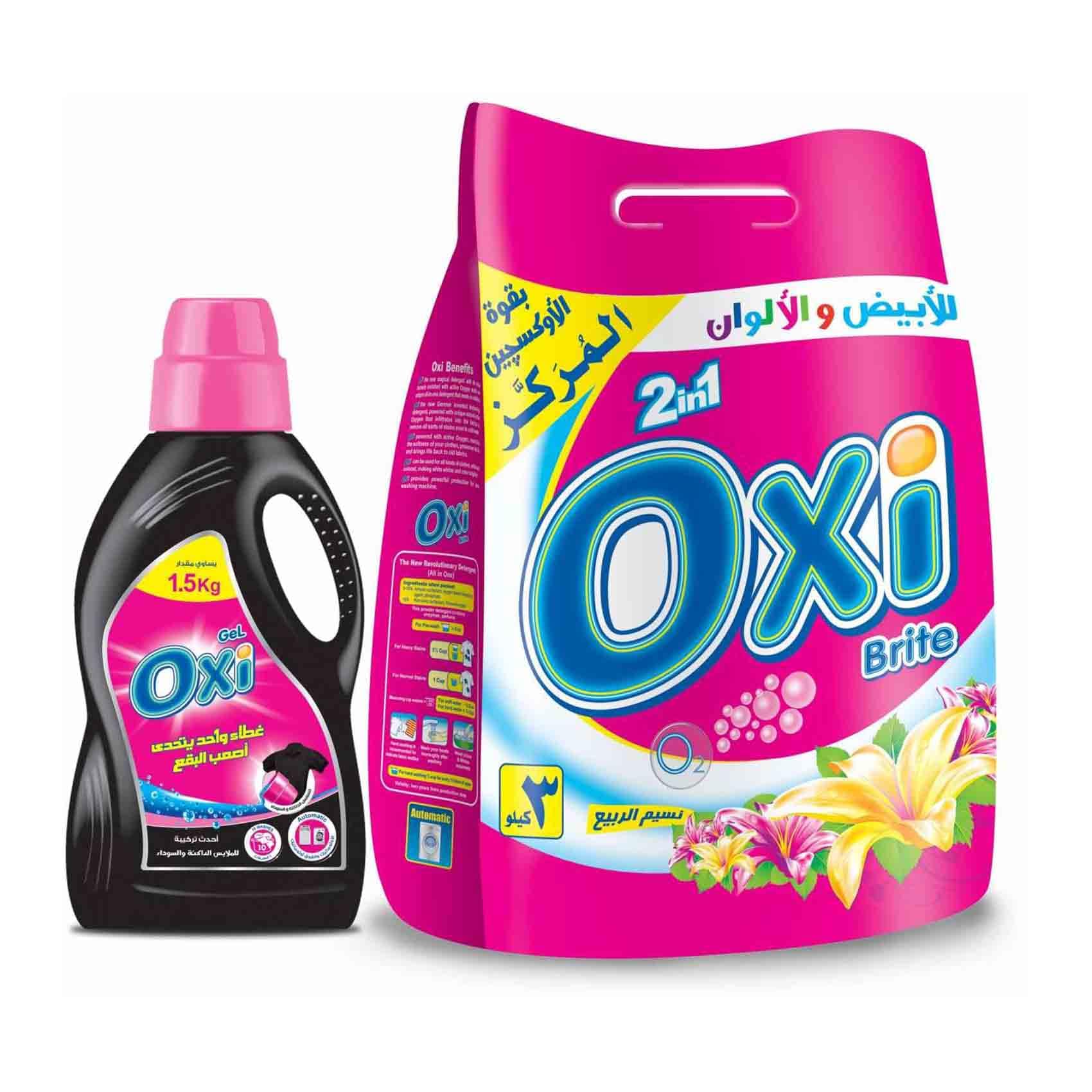 Buy Oxi Automatic Powder Detergent 3 Kg + Gel 900 ml Online | Carrefour ...