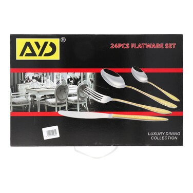 Buy AYD Flatware Set Luxury Dining Collection 24 pcs Online | Carrefour ...
