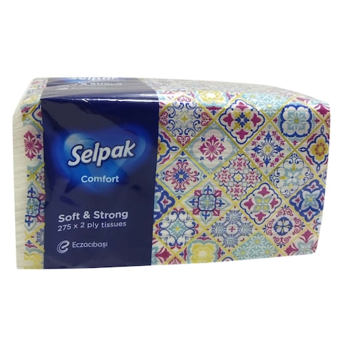 Buy Selpak Comfort Soft And Strong Facial Tissue 275X2 PLy Online | Carrefour Lebanon
