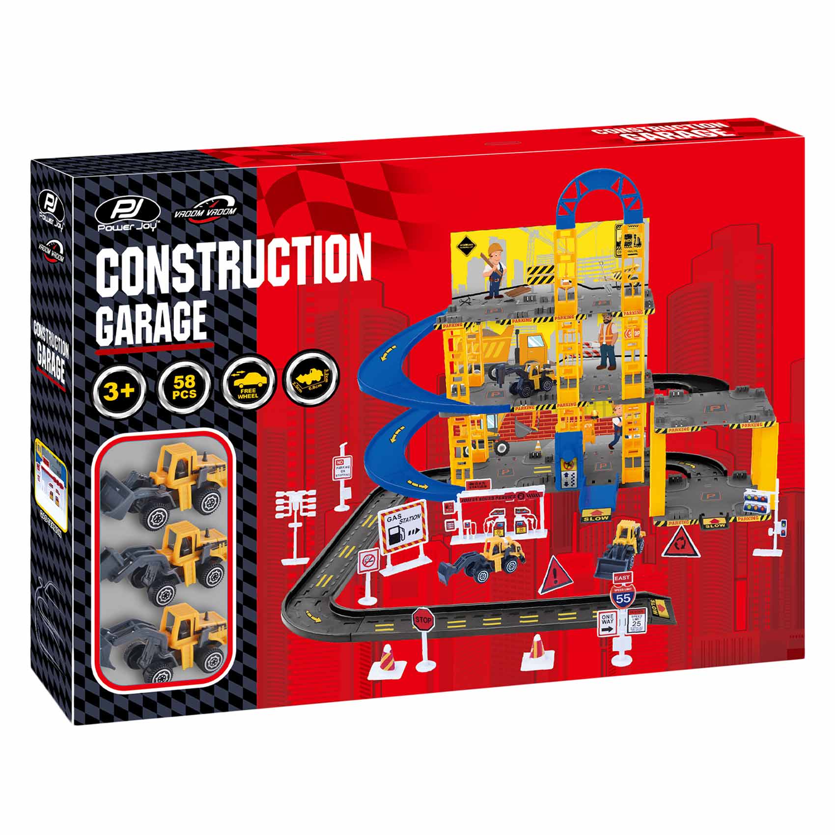 Buy Power Joy Construction Garage Playset Multicolour Set of 58 Online ...