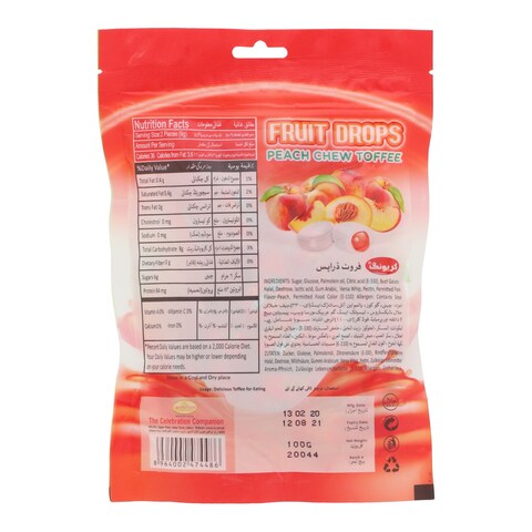 Buy Kraving Fruit Drops Peach Chew Toffee 100 gr Online | Carrefour Pakistan