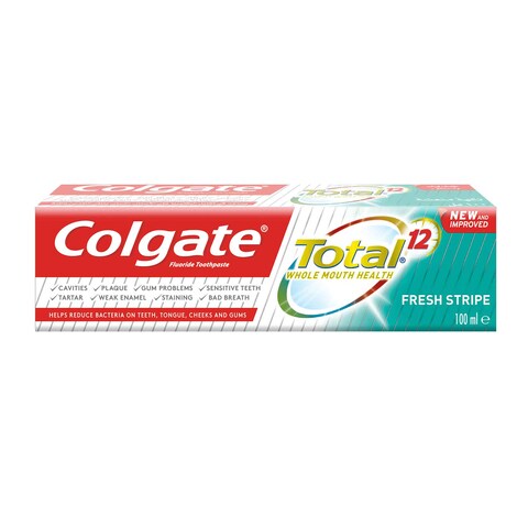 Buy Colgate Total 12 hour protection Fresh Stripe Toothpaste 100ml ...
