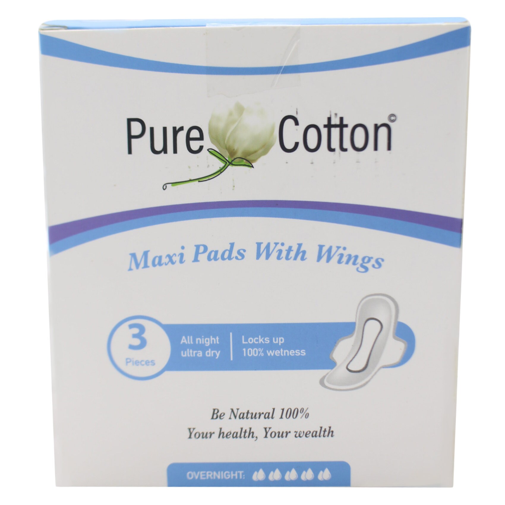 Buy PURE COTTON MAXI PADS OVERNIGHT 3'S Online | Carrefour Kenya