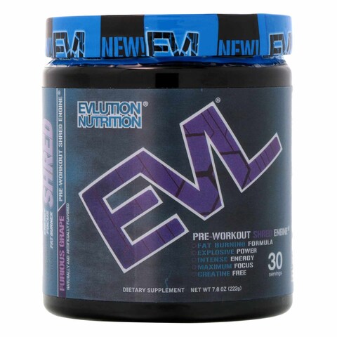Buy Evolution Nutrition ENGN Shred Furious Grape Pre Workout Powder ...