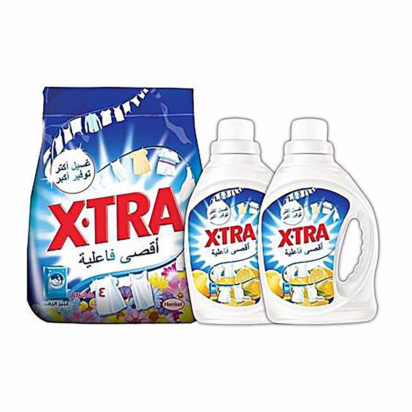 Buy Xtra Powder Detergent 4 KG + Xtra Gel Pack Of 2 Online | Carrefour ...