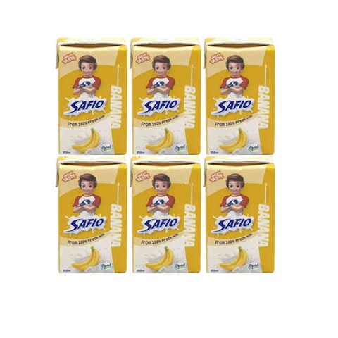 Safio Milk Banana Flavor 140 Ml 6 Pieces Online | Carrefour Jordan