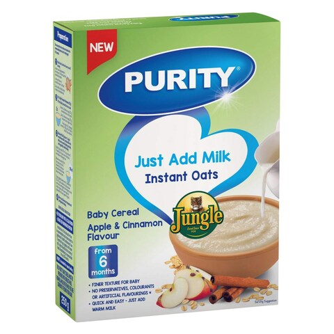 Buy Purity Apple And Cinnamon Flavour Instant Oats Baby Cereal 250G ...