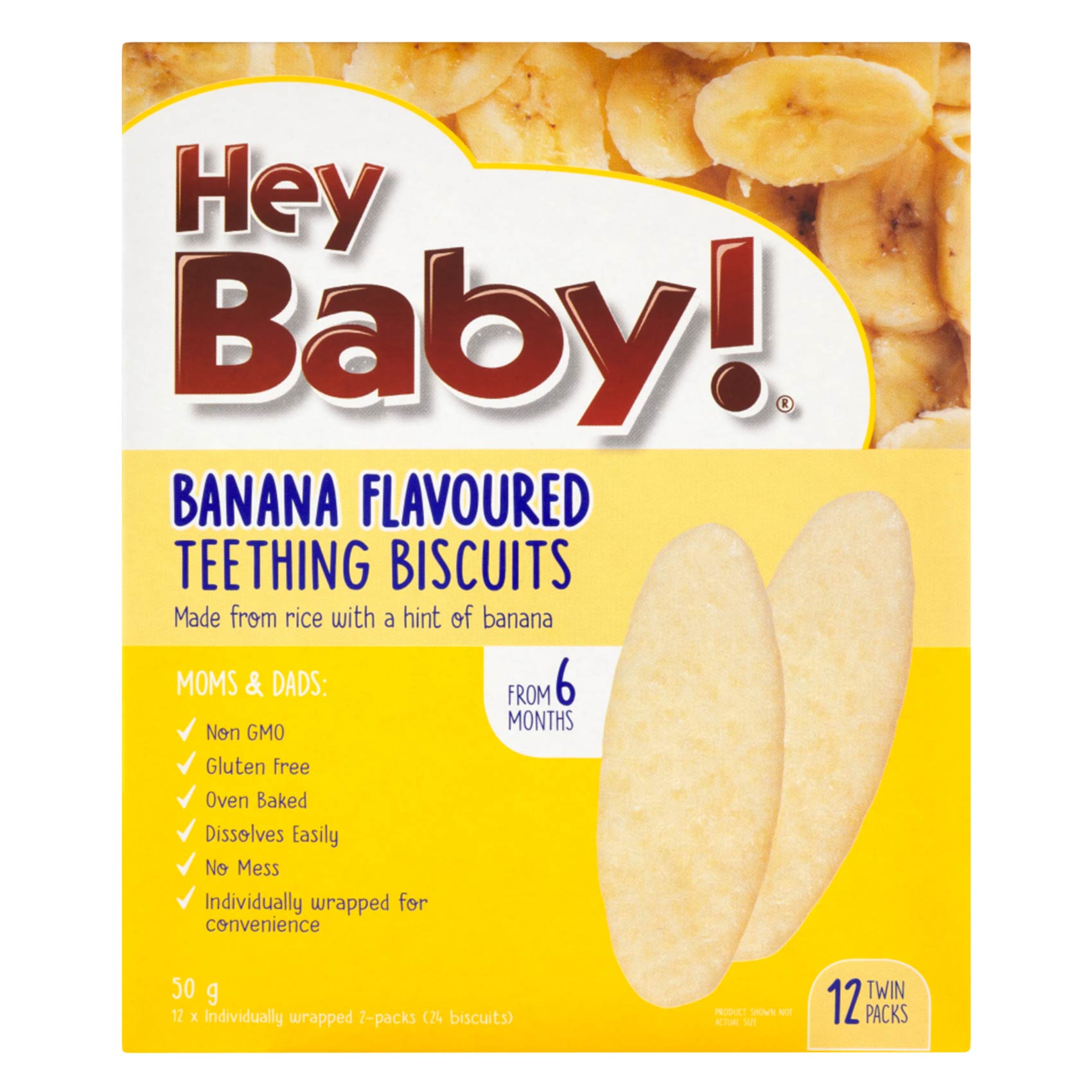 Buy Hey Baby Banana Teething Biscuits 50g Online Carrefour KSA