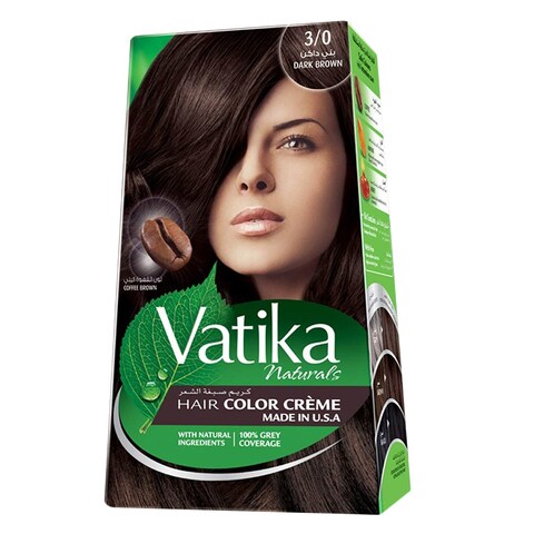 Buy Vatika Hair Color Cream 3/0 Dark Brown Online | Carrefour Lebanon