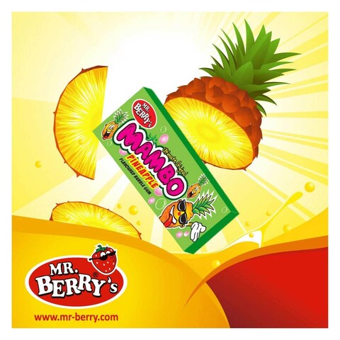Buy Mr. Berry Mambo Pineapple Bubble Gum 5 Pieces x Pack of 24 Online ...