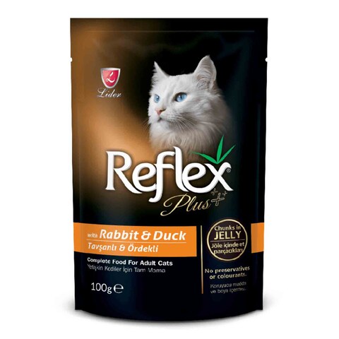 Buy Reflex Plus Rabbit And Duck Adult Cat Food 100g Online | Carrefour ...